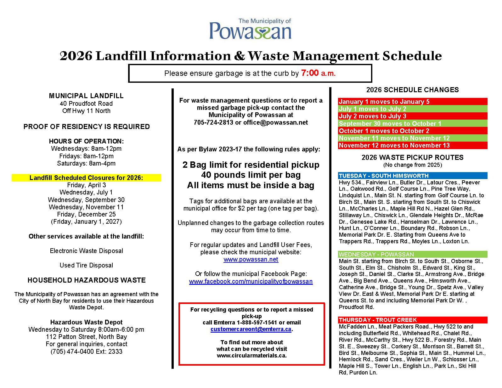 Waste Management and Recycling Information