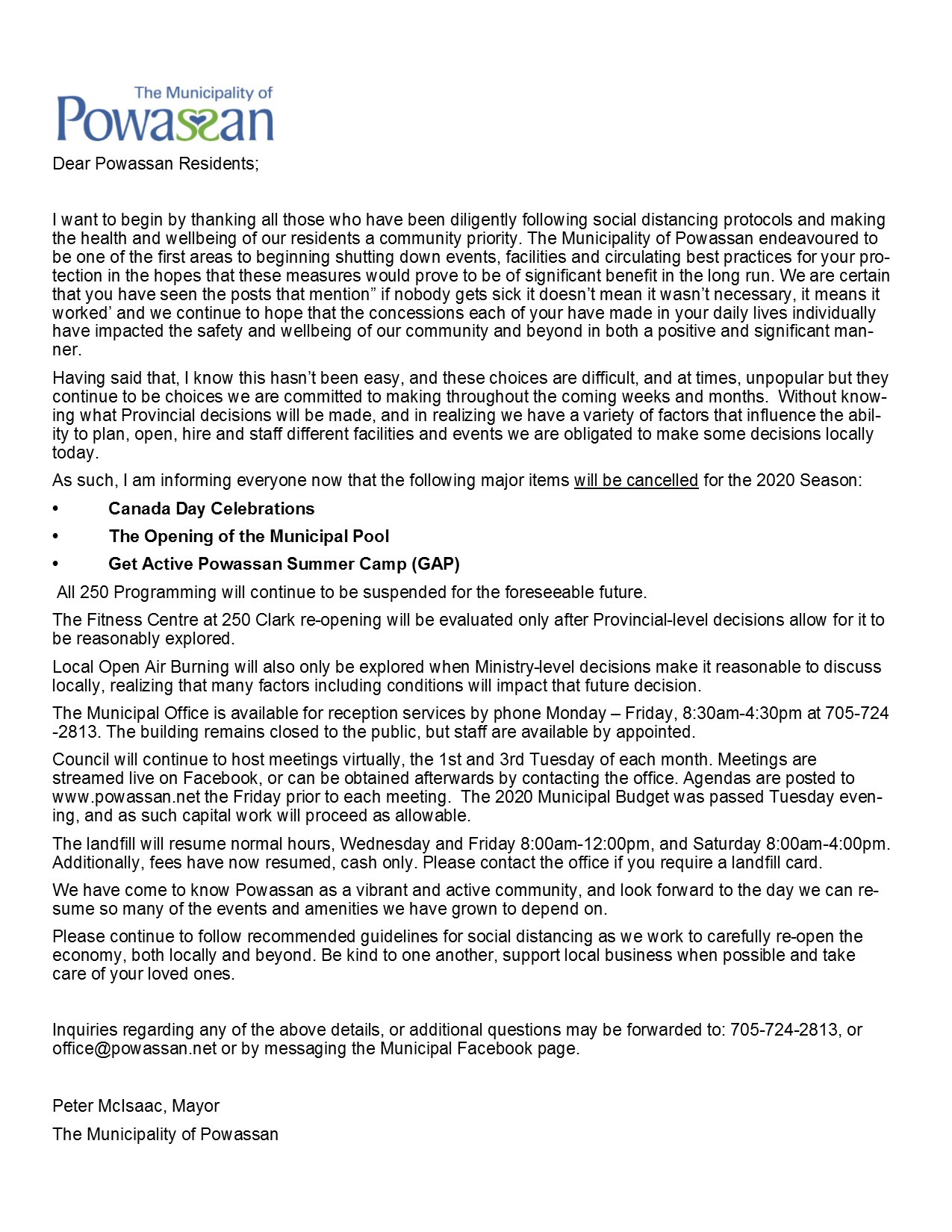 Public Notice Update